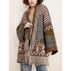 POL | Sweaters | New Pol Tribal Fringe Cardigan In Multi | Poshmark